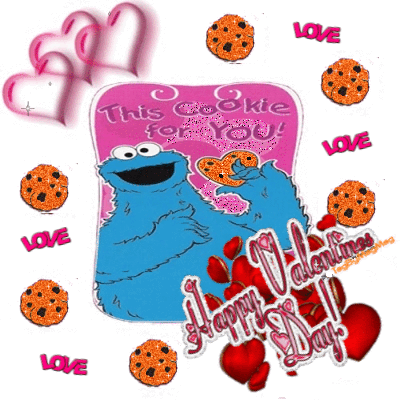 Cookie Monster celebrates Valentine's (in Seasonal)