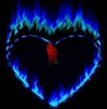 flaming heart with flower (in Animated GIFs)