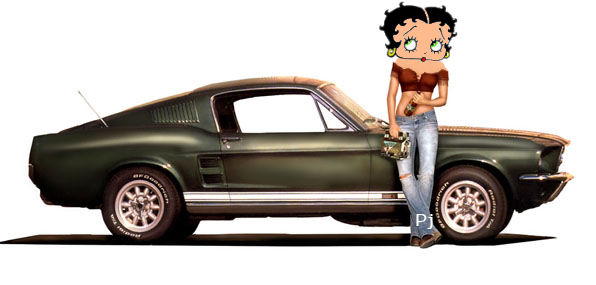 Betty Boop is driving (in Clipart)
