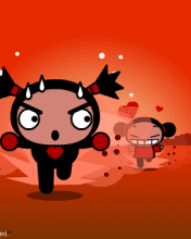 cute kawaii pucca running after garu (in Animated GIFs)